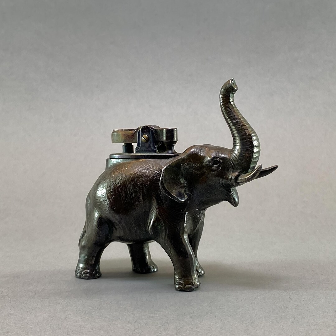 1960s Elephant Design Table Lighter, Vintage Petrol Lighter, Mid ...
