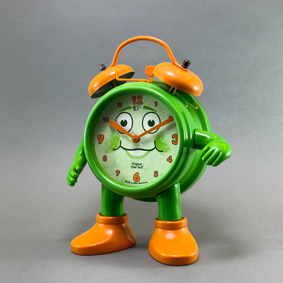 1970s Ticki Tack Table Clock, Vintage Mechanic Alarm Clock, Mid Century ...