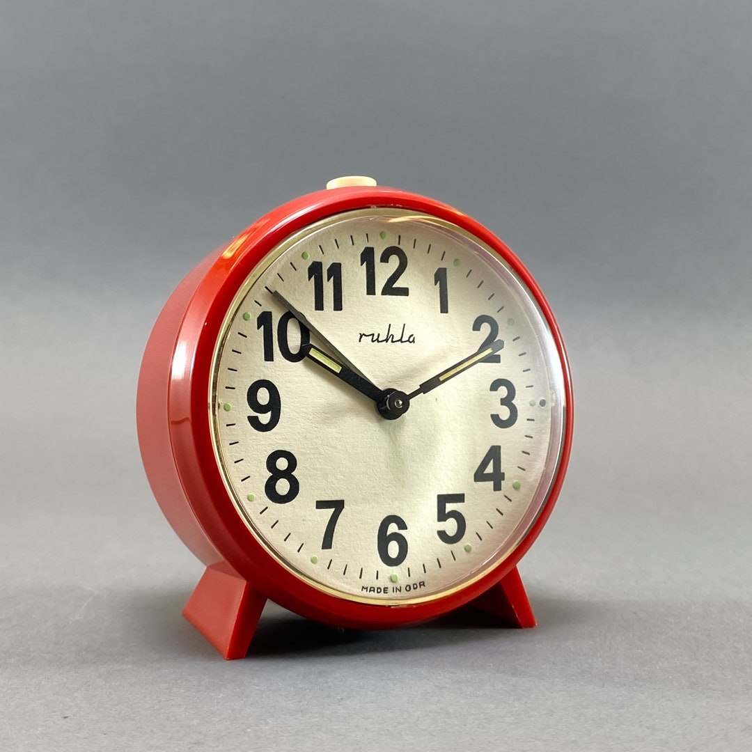 1970s Ruhla Table Clock: Vintage Pop Art Mechanical Alarm, Made in ...