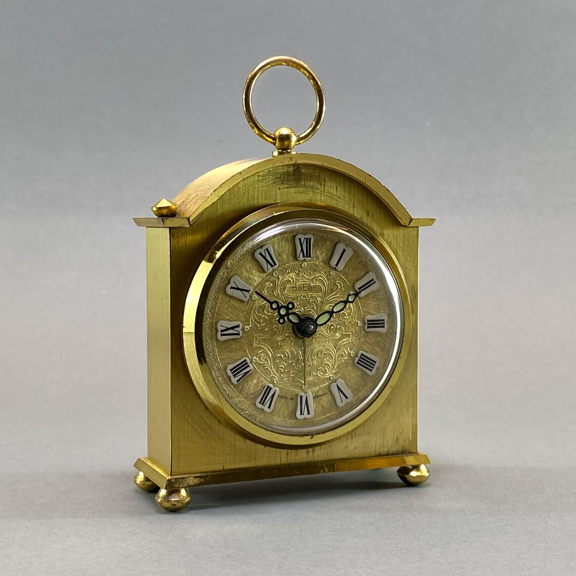 1960s Peter High Quality Table Clock, Vintage Mechanical Wind-up Clock ...