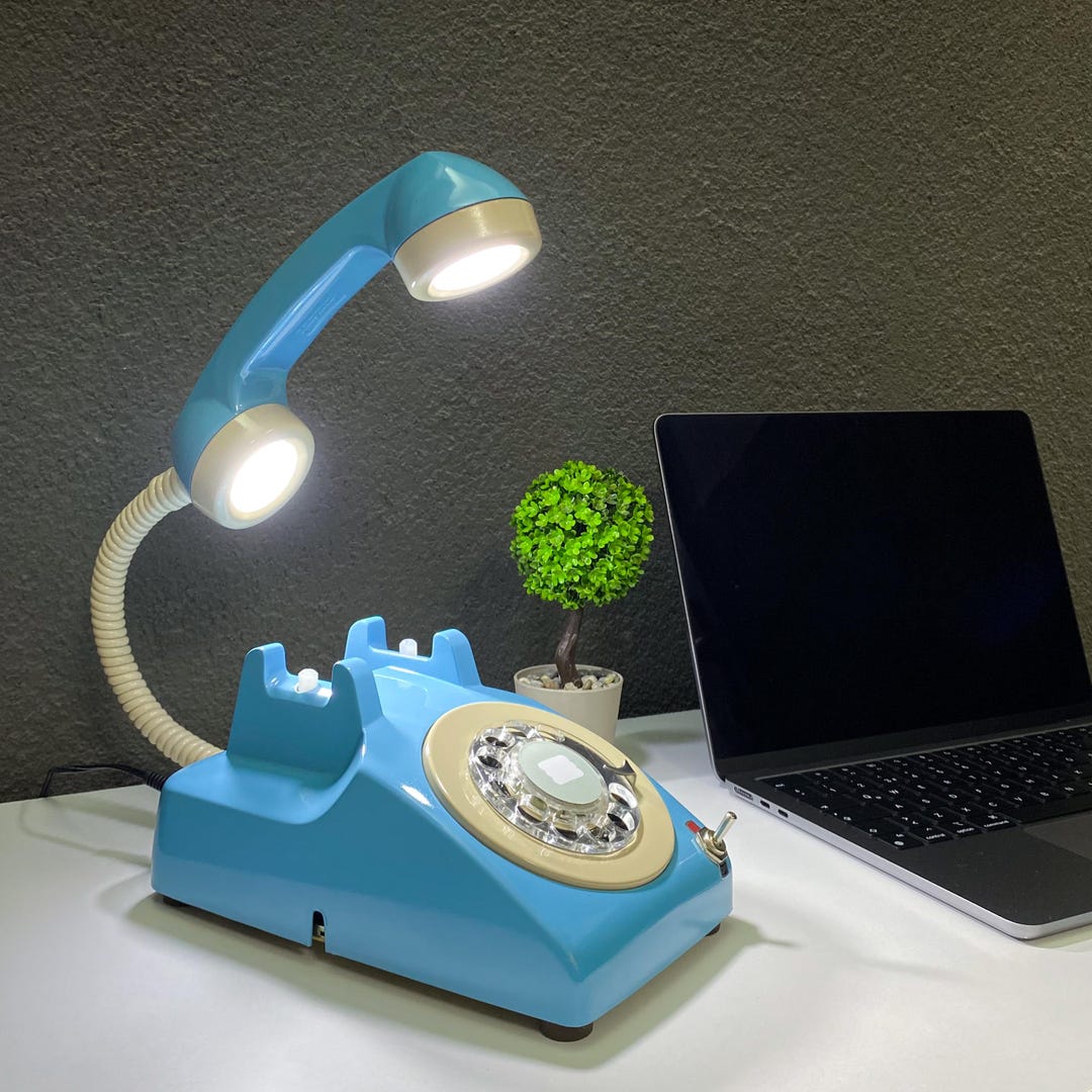 1960s Telephone Lamp, Vintage Rotary Phone Lamp, Restored Unique Home ...