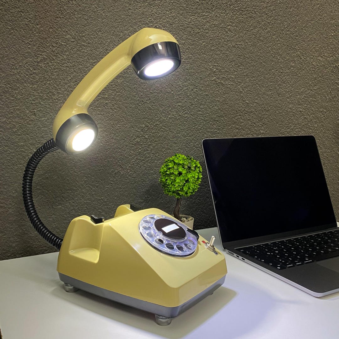 1960s Telephone Lamp, Vintage Rotary Phone Lamp, Restored Unique Home ...