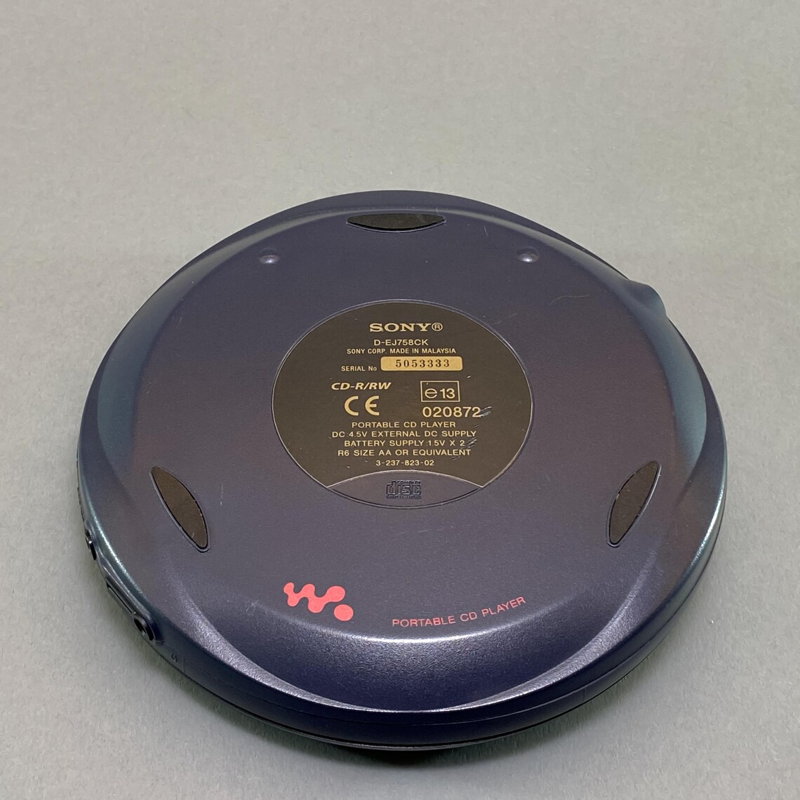 1990s Sony CD Walkman, Vintage Portable Compact Disc Player, MP3 Player ...