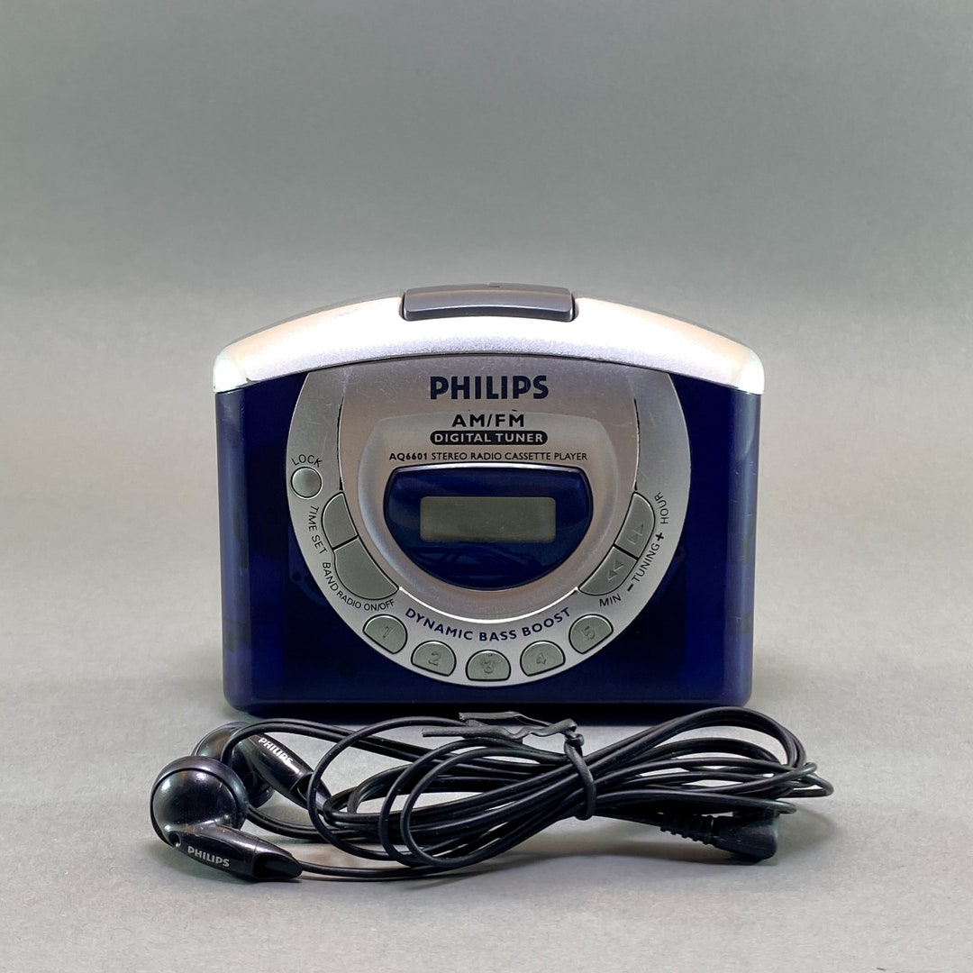 1990s Philips Cassette Player, FM-AM Band Radio, Vintage Portable Tape ...