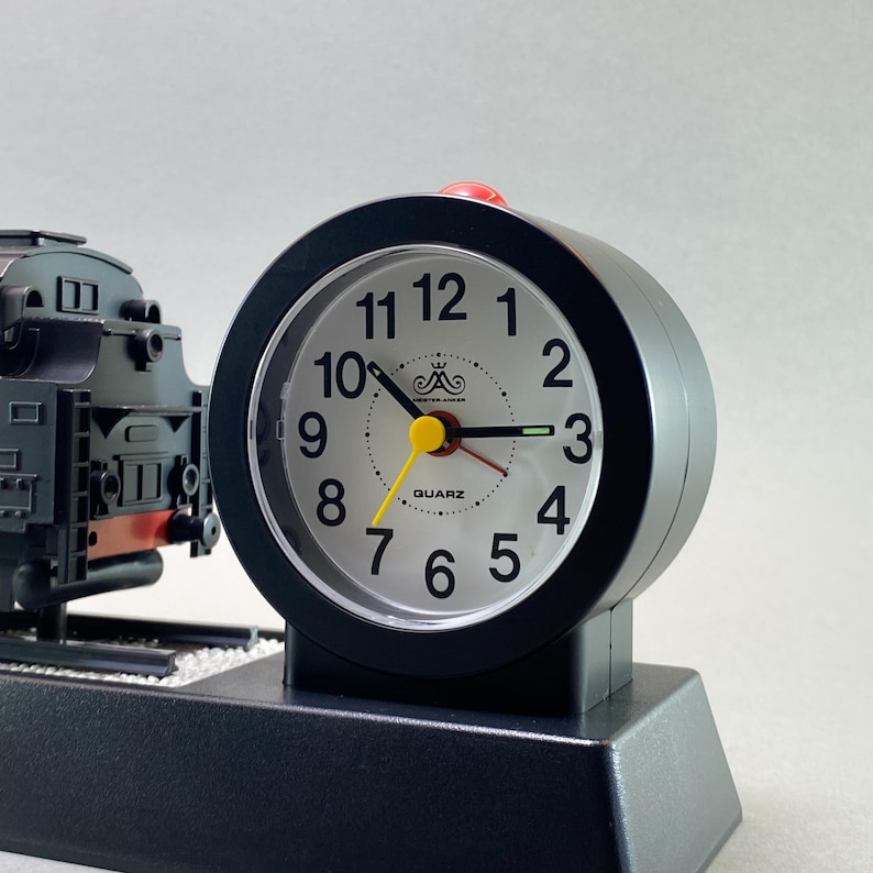 1990s Locomotive Train Alarm Clock, Vintage Meister Anker Animated ...