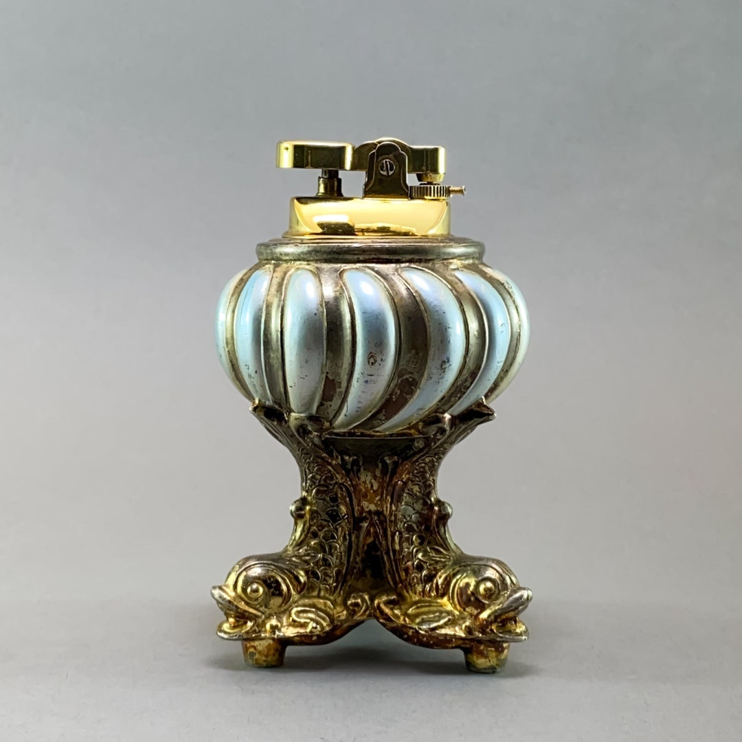 1960s Art Deco Table Lighter, Vintage Tabletop Lighter, Mid Century ...