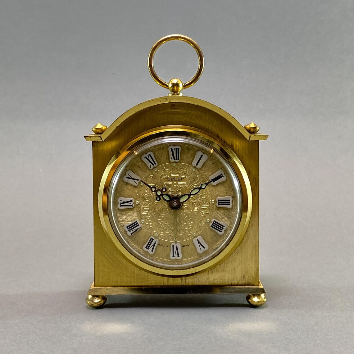 1960s Peter High Quality Table Clock, Vintage Mechanical Wind-up Clock ...