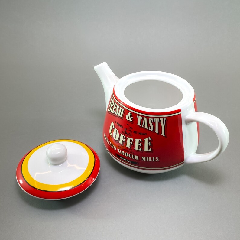 Vintage Coffee Teapot: Retro Fresh & Tasty Design by Thanx Co. - Etsy
