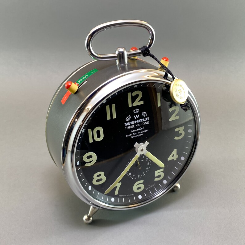 1960s Wehrle Table Clock, New Old Stock Vintage Wehrle Three in One ...