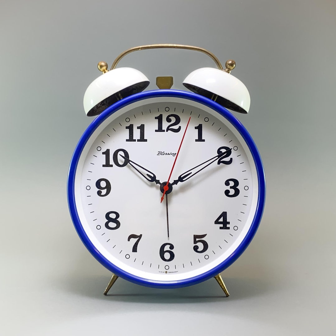 1970s Blessing Table or Wall Clock, Vintage Big Size Mechanical Alarm ...