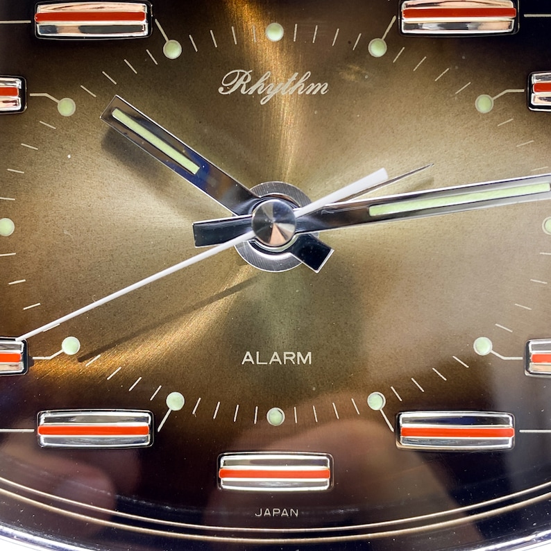 1970s Rhythm Table Clock, Vintage Space Age Pedestal Alarm Clock, Rare ...