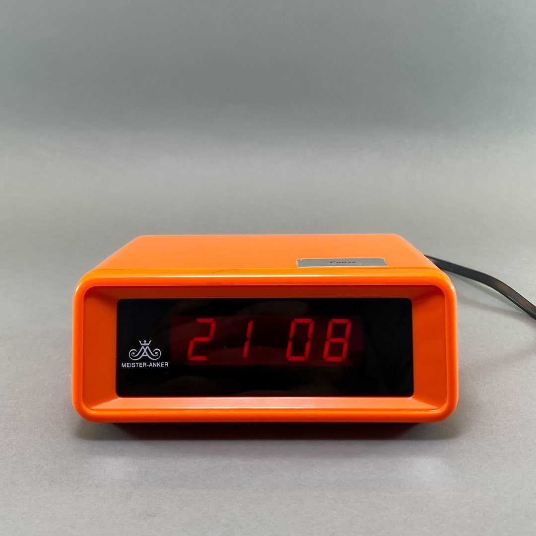 1980s Meister Anker Table Clock, Vintage Digital Clock With Alarm, Pop ...