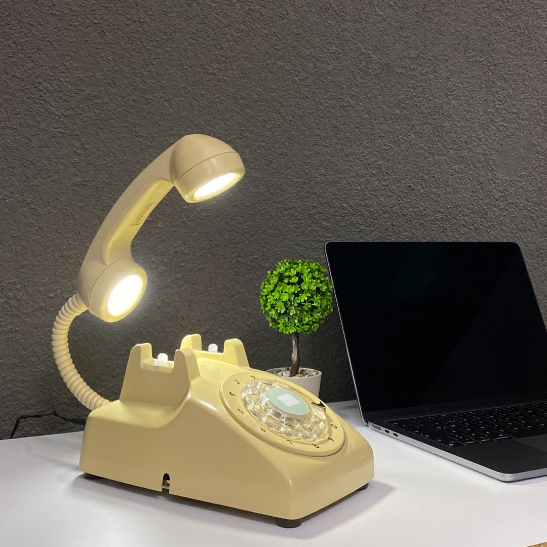 Restored Vintage Rotary Telephone Lamp: Unique Retro Desk Decor - Etsy