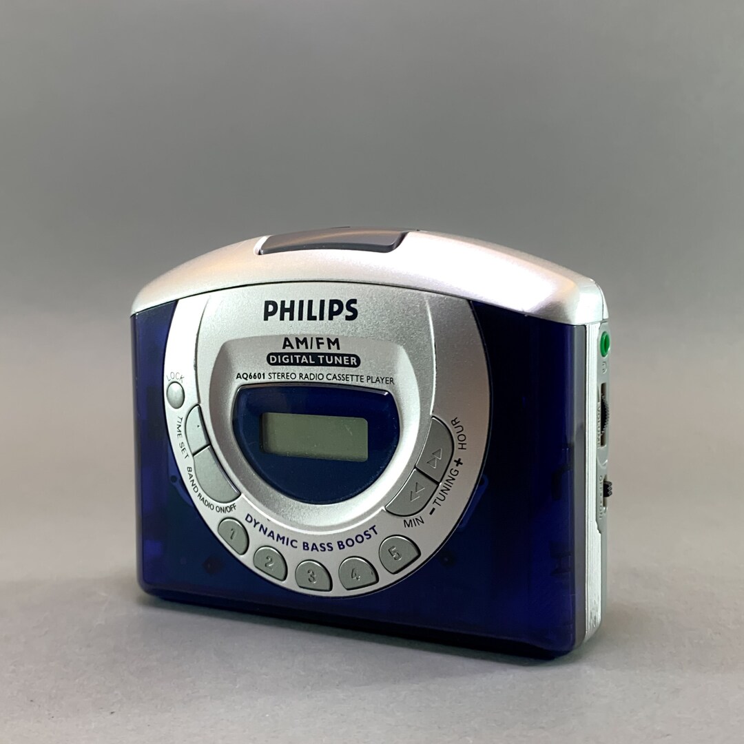 1990s Philips Cassette Player, FM-AM Band Radio, Vintage Portable Tape ...