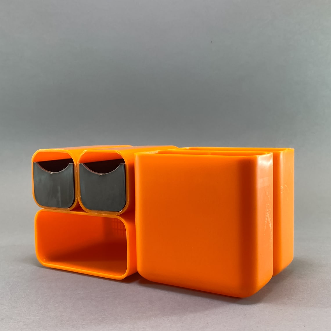 1980s Desk Organizer, Vintage Pop-art Orange Storage, Mid-century ...