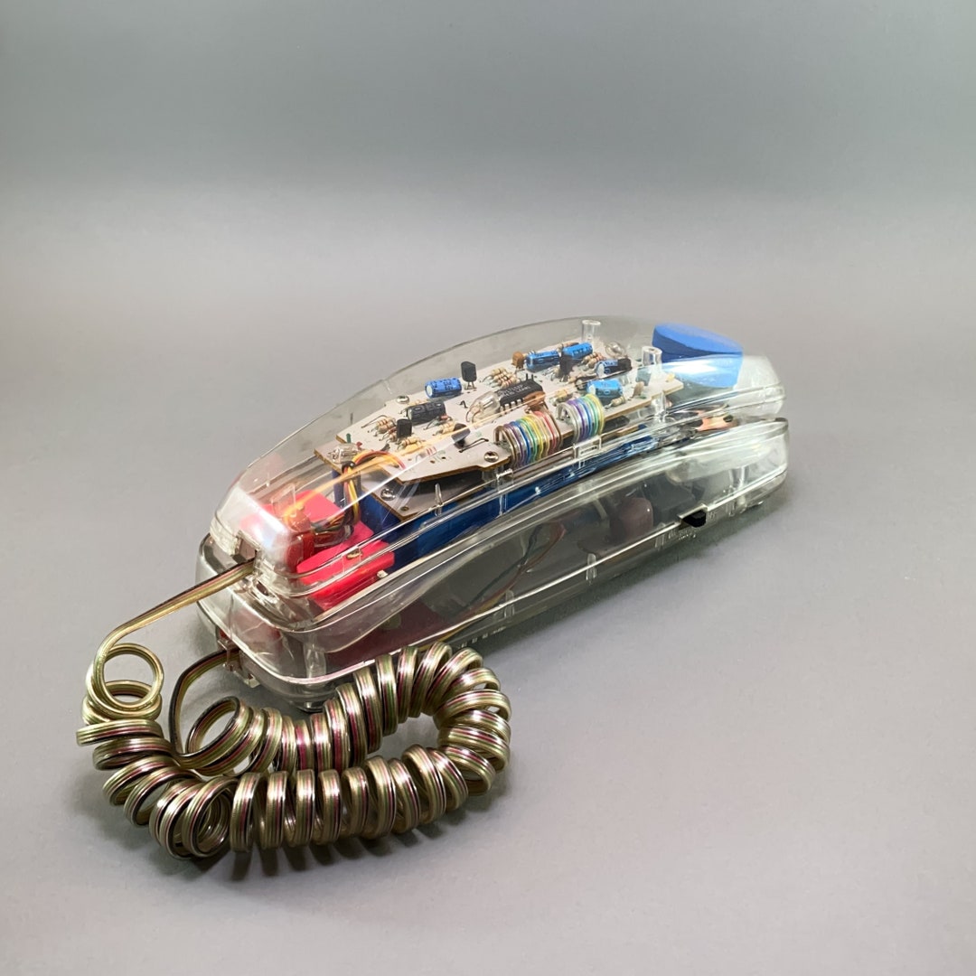 1990s Transparent Telephone, Vintage Postmodern Landline Phone, Retro ...