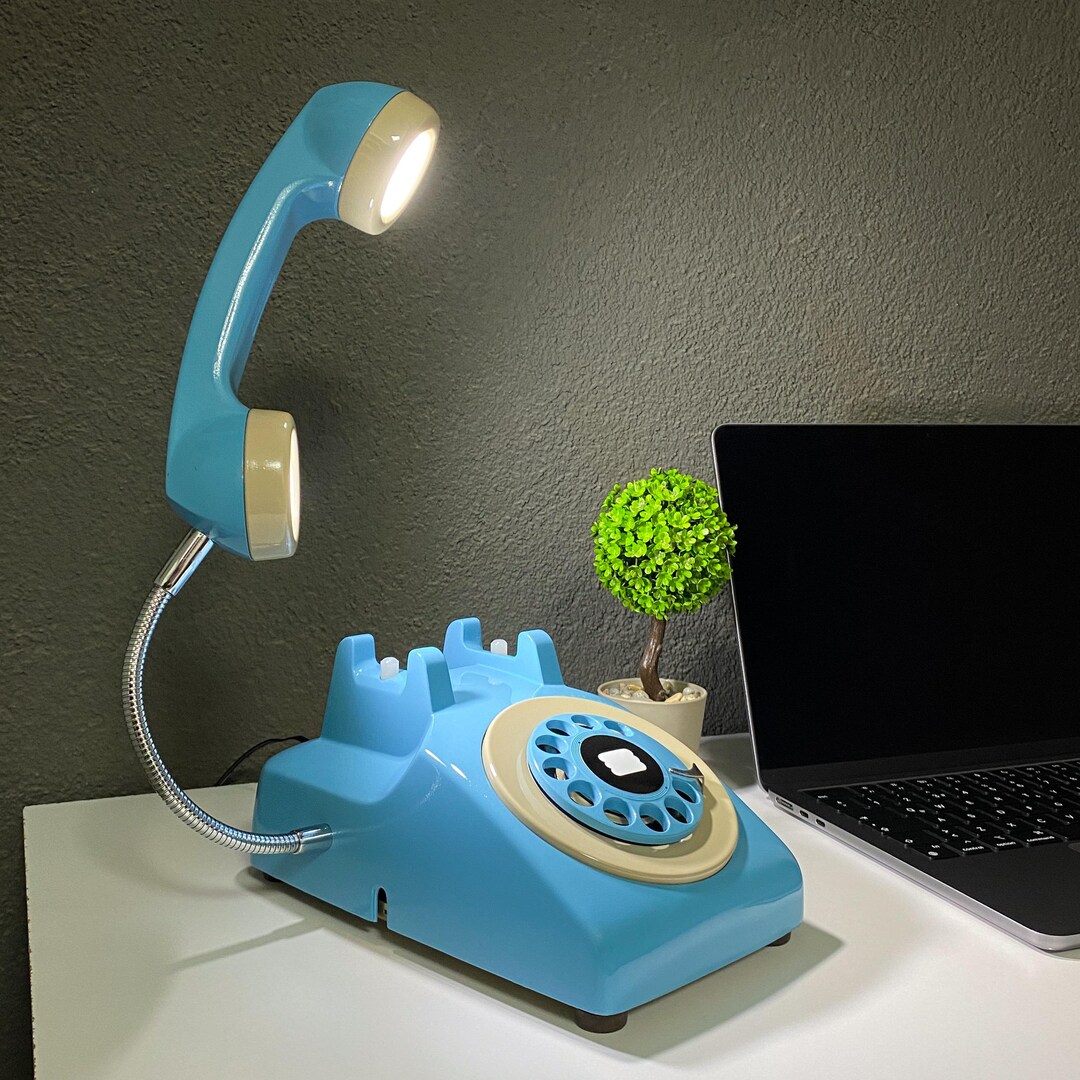 1960s Telephone Lamp, Vintage Rotary Phone Lamp, Restored Unique Home ...