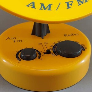 1990s Satellite Receiver Radio: Vintage Yellow Space Age AM/FM Desk ...
