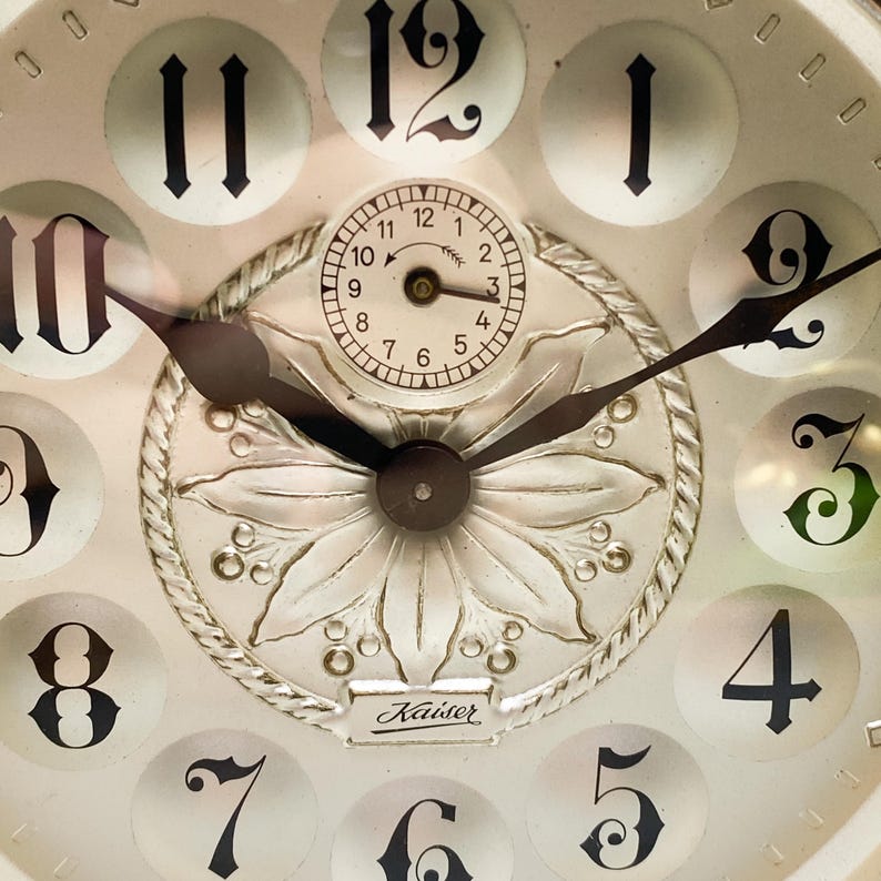 1950s Kaiser Table Clock, Vintage Big Size Mechanical Alarm Clock, Rare ...