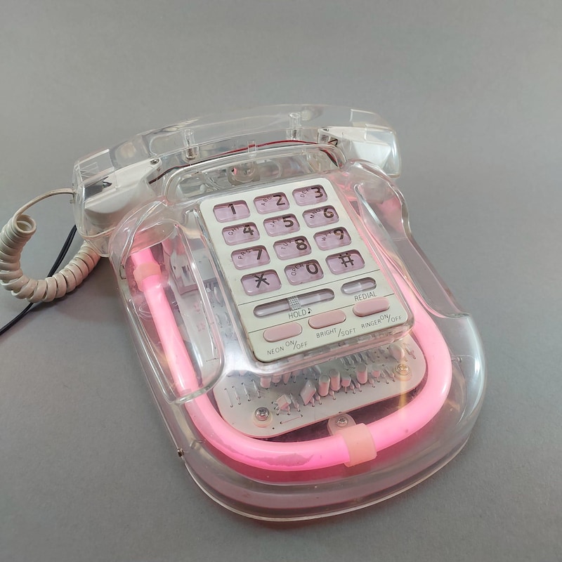 90s Clear Telephone - Etsy