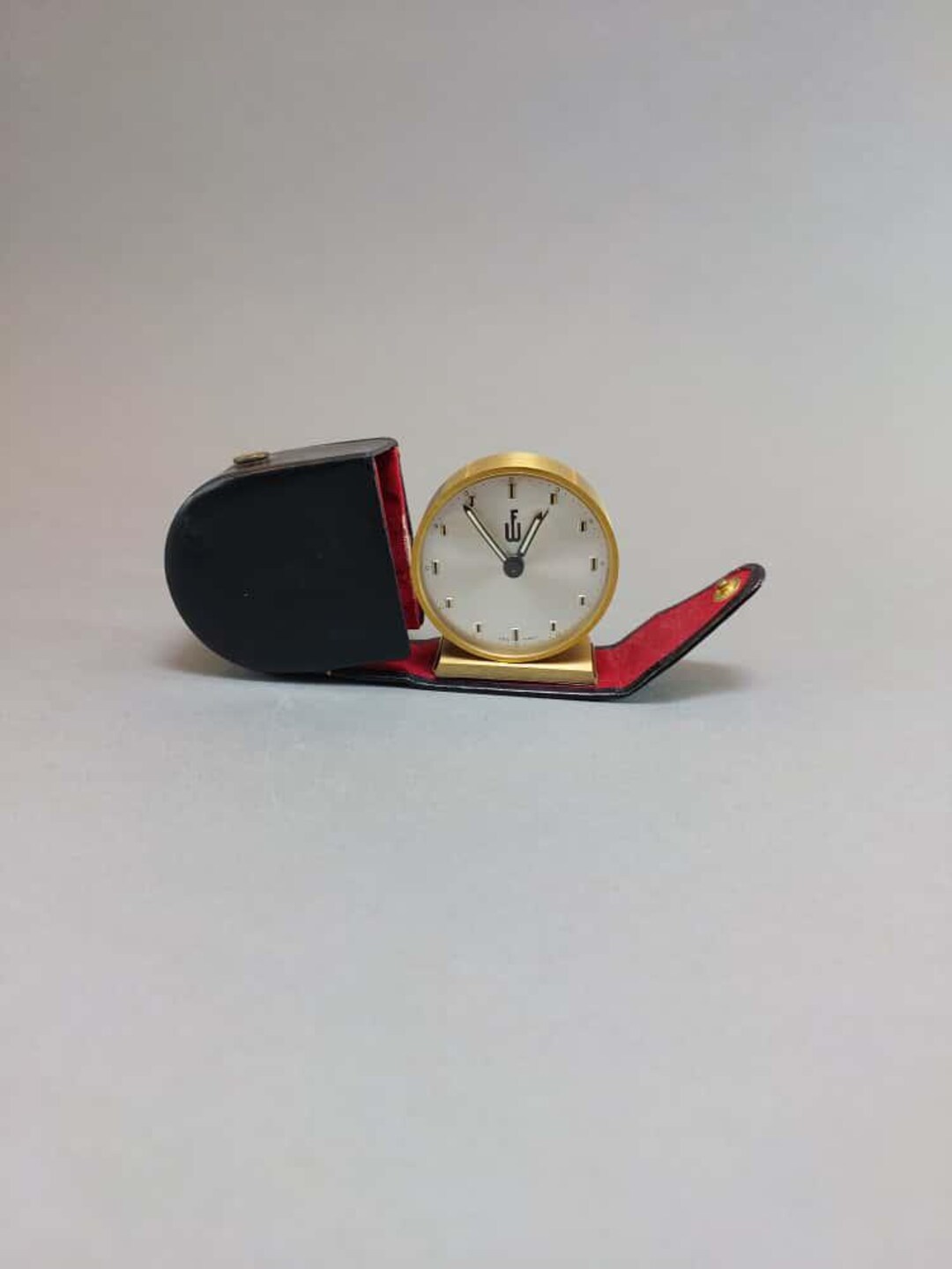 1960s UW Travel Alarm Clock: Vintage German Gold-tone Mid-century ...