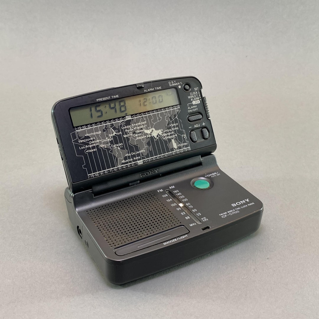 1995 Sony World Time Clock Radio, Vintage Sony ICF-C1100 FM/AM Band ...