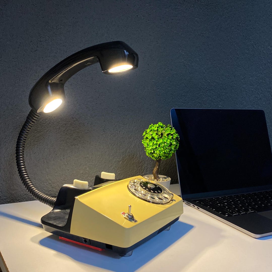 1960s Telephone Lamp, Vintage Rotary Phone Lamp, Restored Unique Home ...