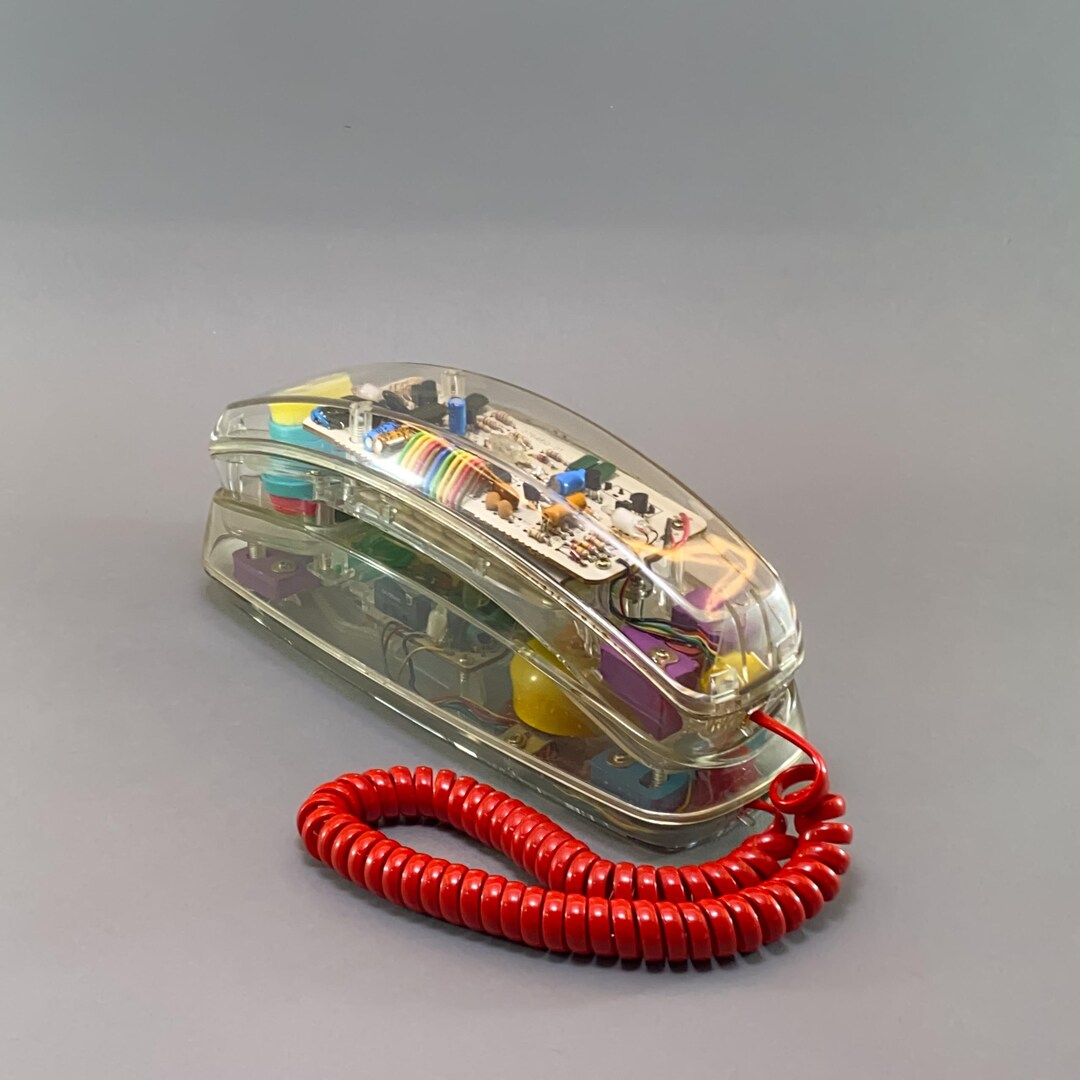 1990s Transparent Telephone, Vintage Postmodern Landline Phone, Retro ...