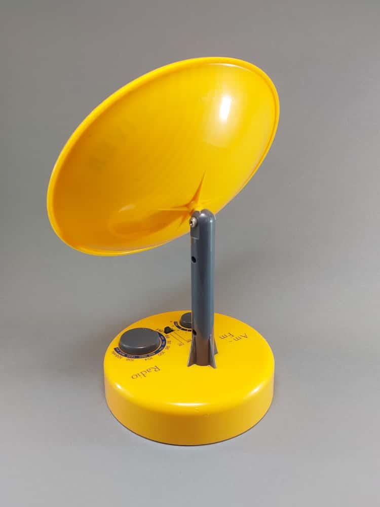 1990s Satellite Receiver Radio: Vintage Yellow Space Age AM/FM Desk ...