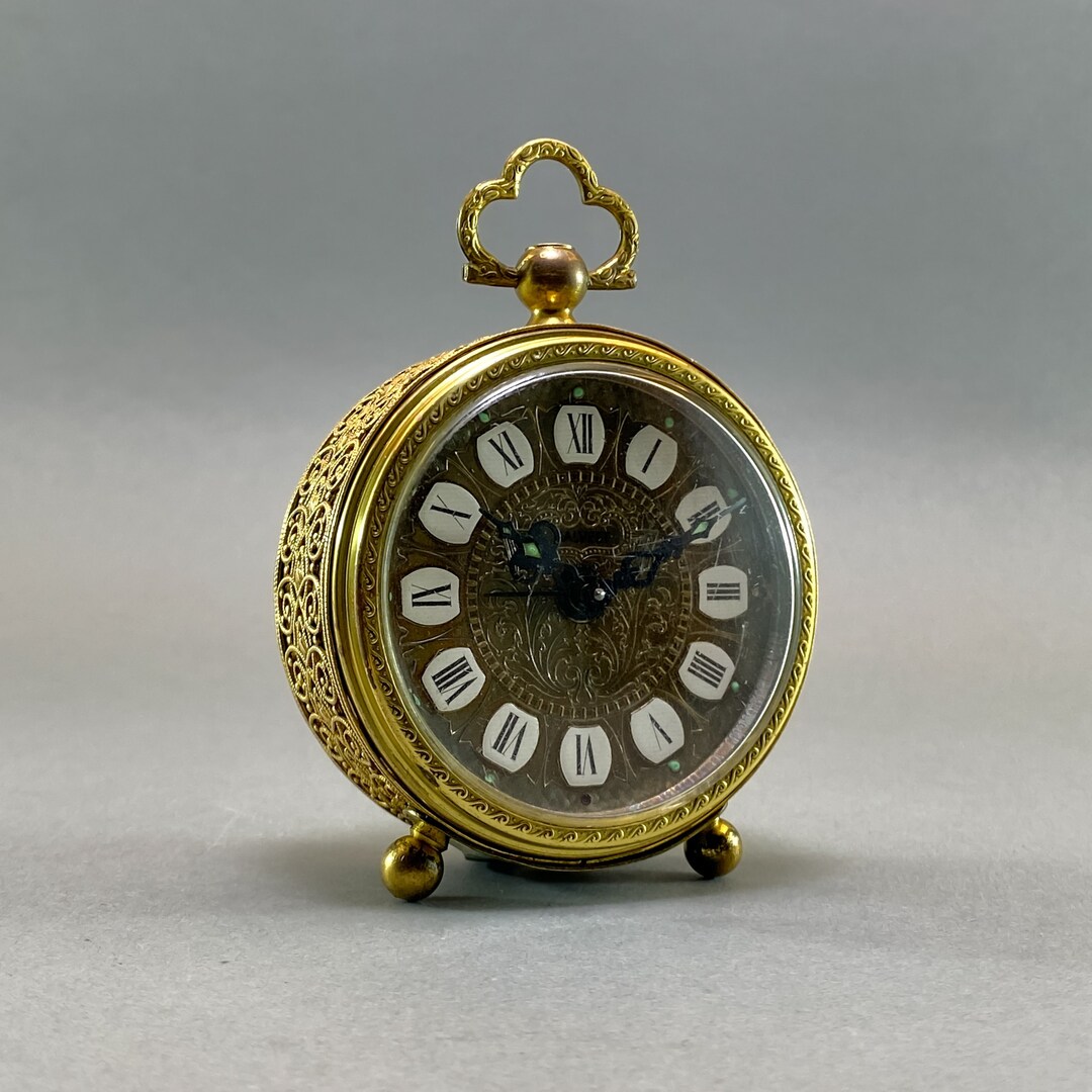 1960s Salvest Table Clock, Vintage Intricate Craftsmanship Mechanical ...