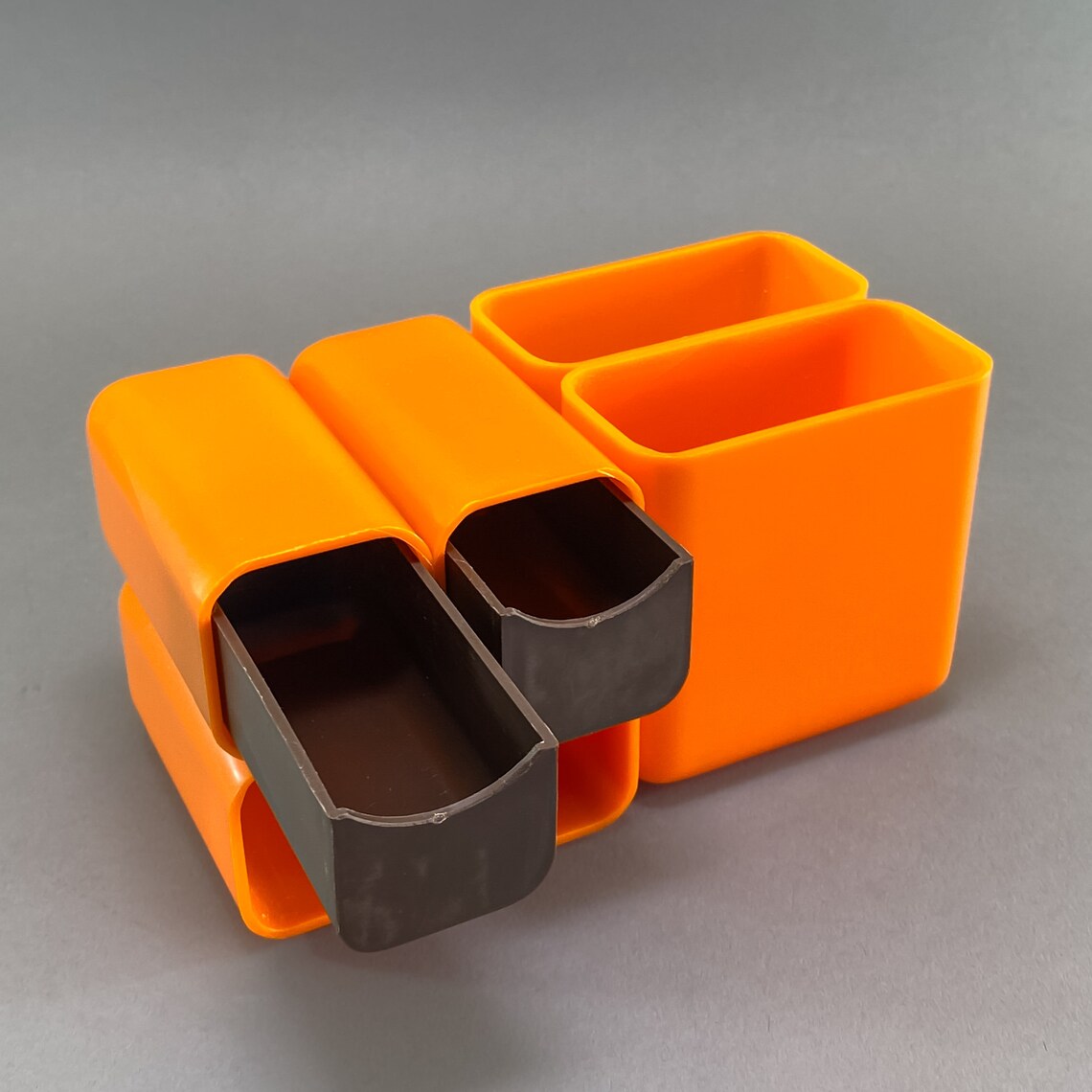 1980s Desk Organizer, Vintage Pop-art Orange Storage, Mid-century ...