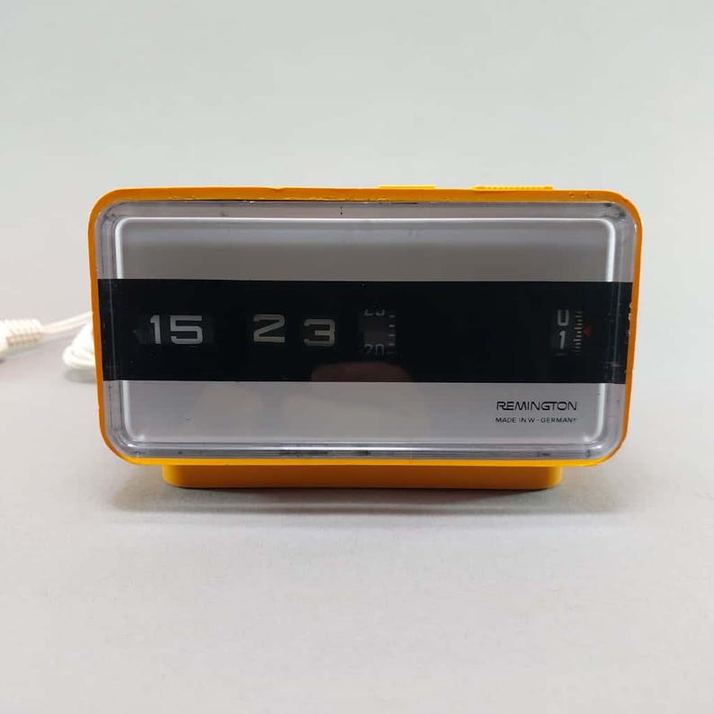 Vintage Remington Flip Clock: Orange Space Age Design, 220V EU - Etsy