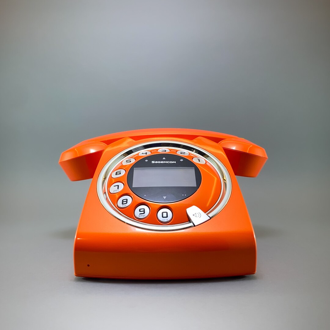 Sagemcom Sixty Telephone: Vintage Orange Landline Phone, Retro Pop Art ...