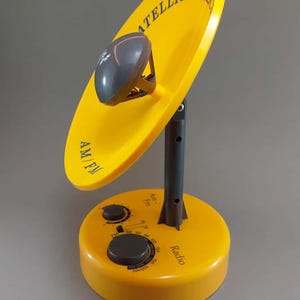 1990s Satellite Receiver Radio: Vintage Yellow Space Age AM/FM Desk ...