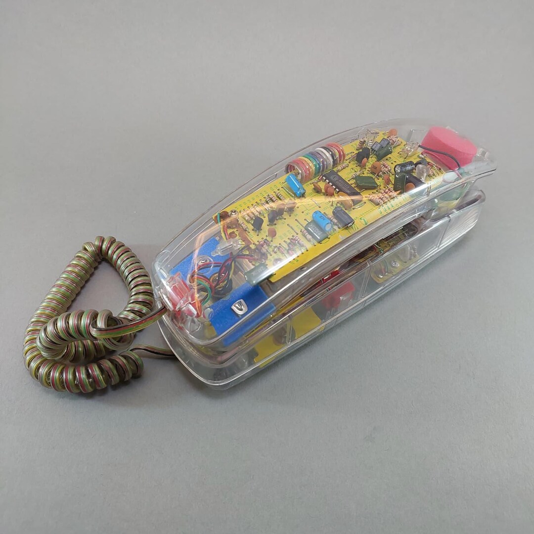 1990s Transparent Landline Phone, Vintage Clear Telephone, Retro See ...