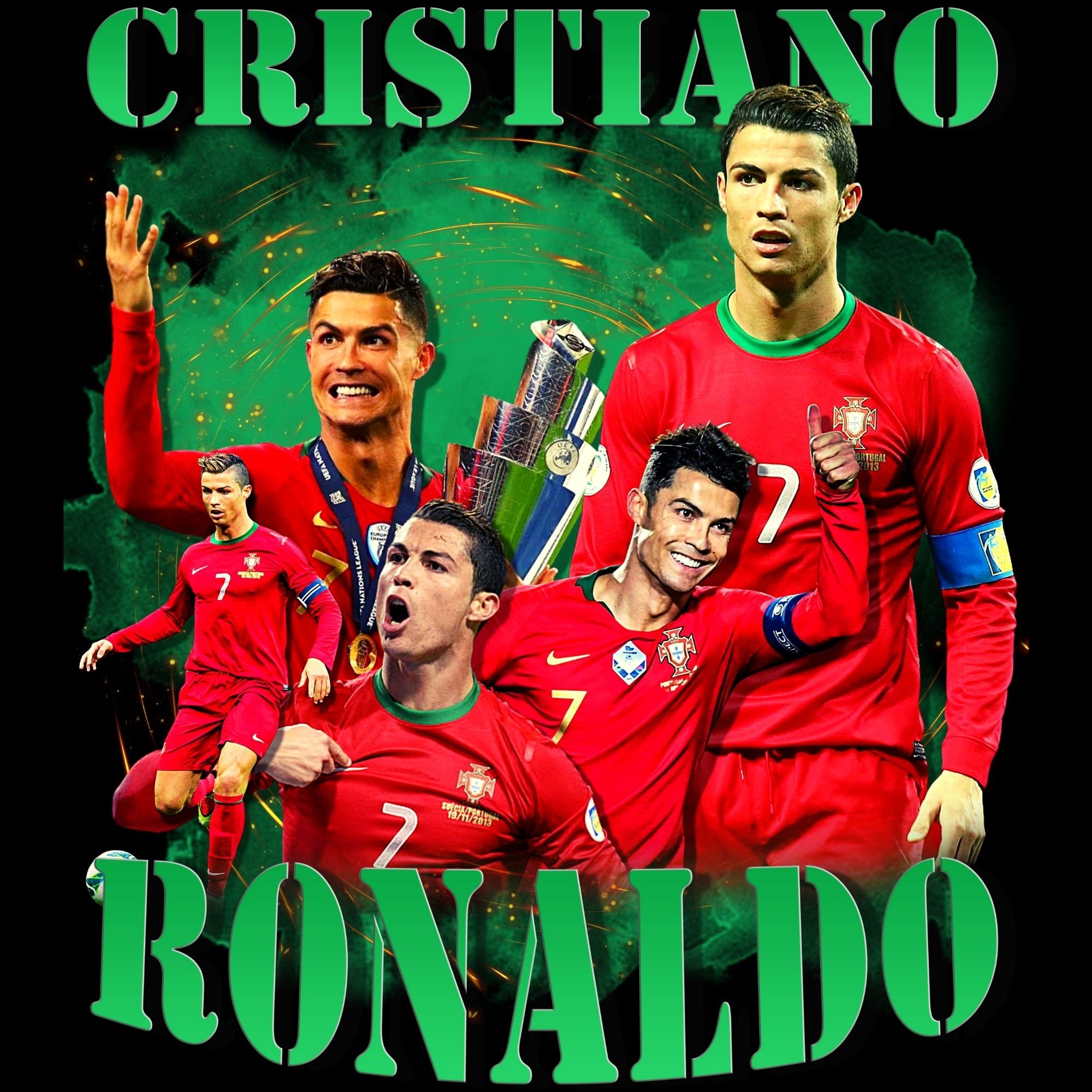 RONALDO T Shirt Design. PNG Digital 4500x5100 Px. Cristiano, Football Retro, 90s Vintage ...
