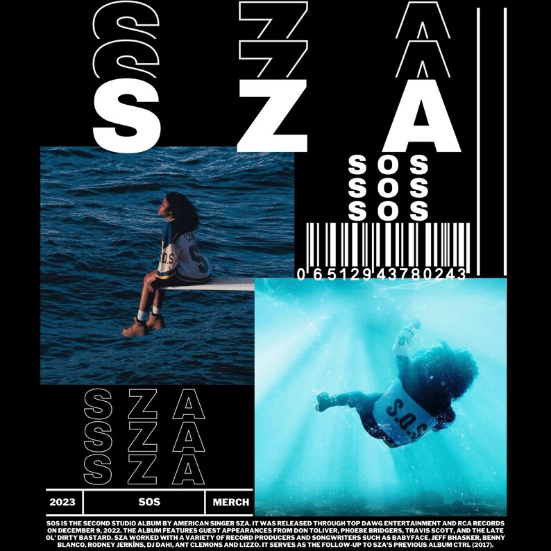 SZA T Shirt Design. PNG Digital 4500x5100 Px. Rap, SOS Rapper, Hiphop ...