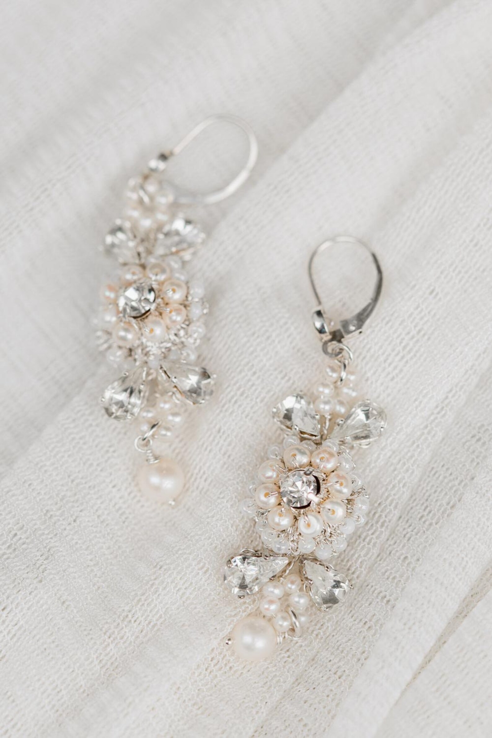 Wedding Earrings Pearl Earrings Bridal Earrings Crystal - Etsy