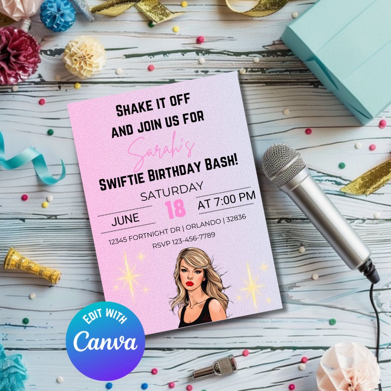 Taylor Swift Birthday Digital Invitation, Eras Invitation, Friendship ...