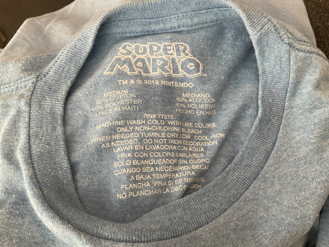 Blue Super Mario T-shirt Vintage T-shirt - Etsy