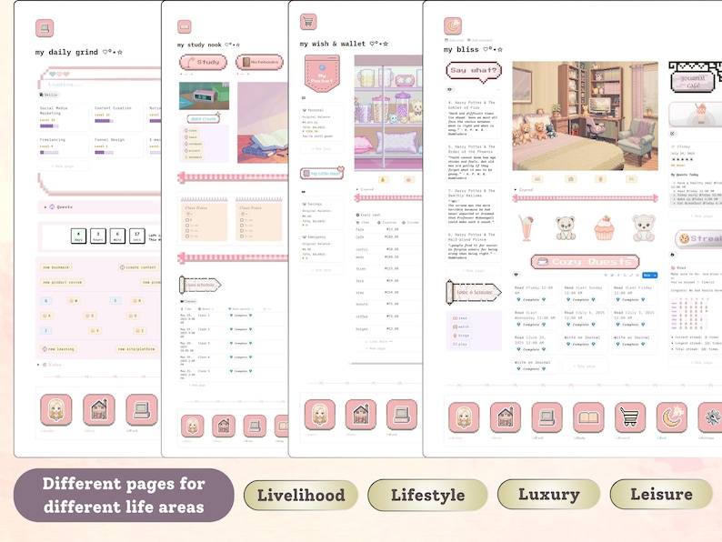 Gamify Your Life Planner Notion Template | With Personal Finance ...