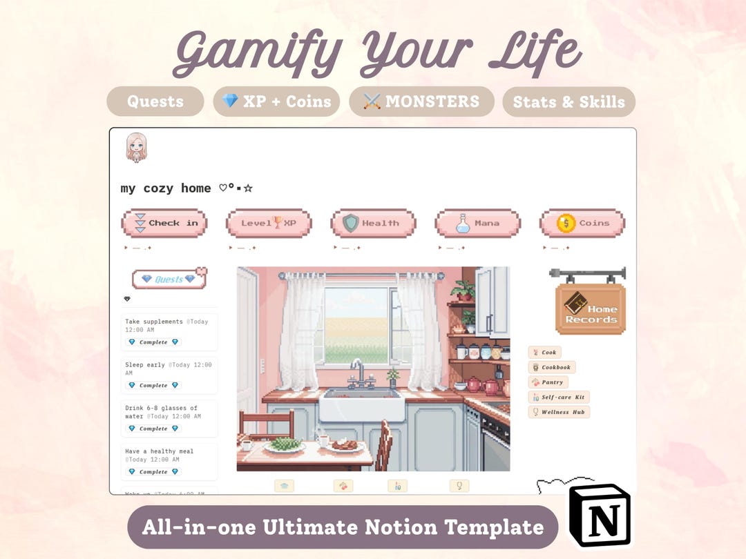 Gamify Your Life Planner Notion Template | With Personal Finance ...