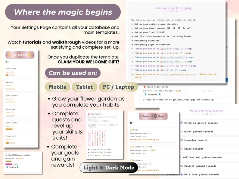 Gamify Your Life Planner Notion Template | With Personal Finance ...