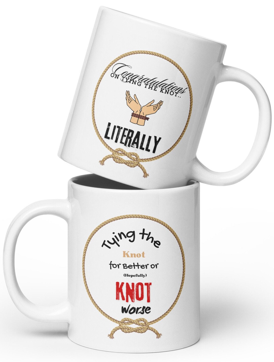 Tying the Knot Marriage Mug, Marriage Congratulations Mug, Wedding Gift ...