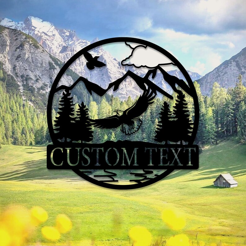 Custom Outdoor Eagle Monogram, Eagle Address Sign, American Eagle Metal ...