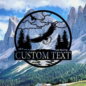 Custom Outdoor Eagle Monogram, Eagle Address Sign, American Eagle Metal ...