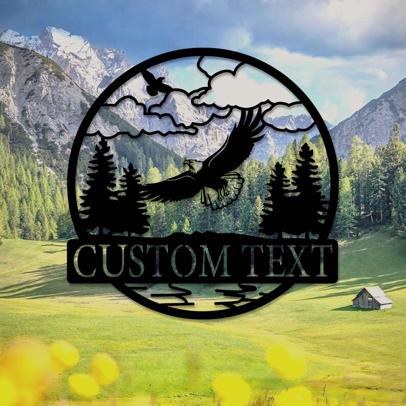Custom Outdoor Eagle Monogram, Eagle Address Sign, American Eagle Metal ...