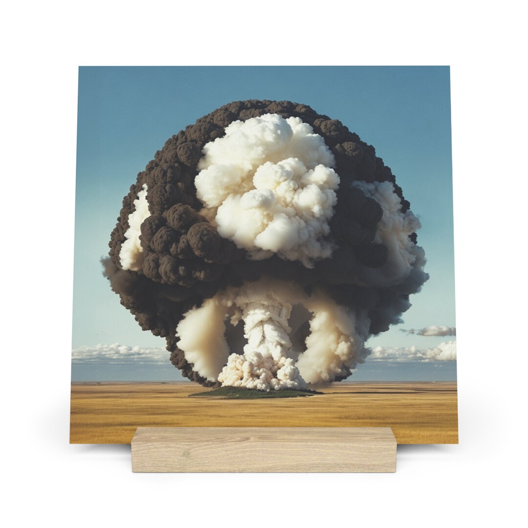 1up Mario Mushroom Cloud Gallery Board Print With Stand - Etsy