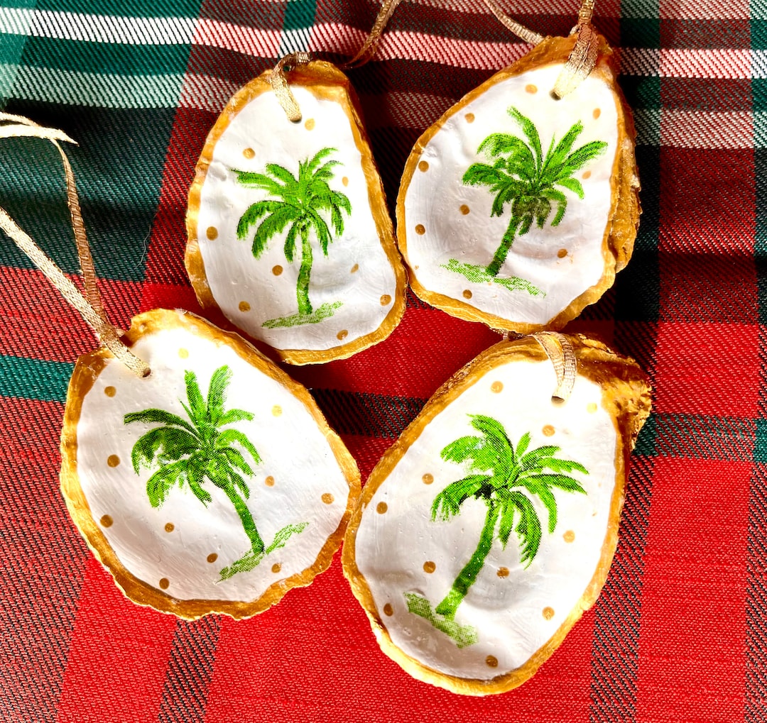 Set of 4 Palm Tree Ornaments - Etsy