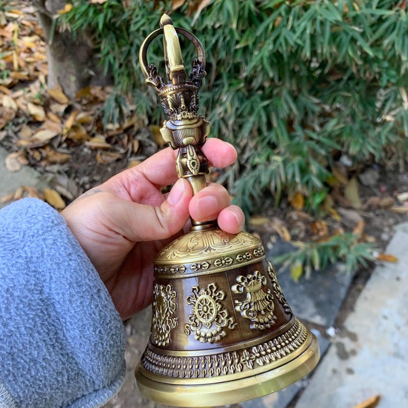 Tibetan Five Pronged Vajra Bell Nepal Buddhist Ritual Singing Bowl ...